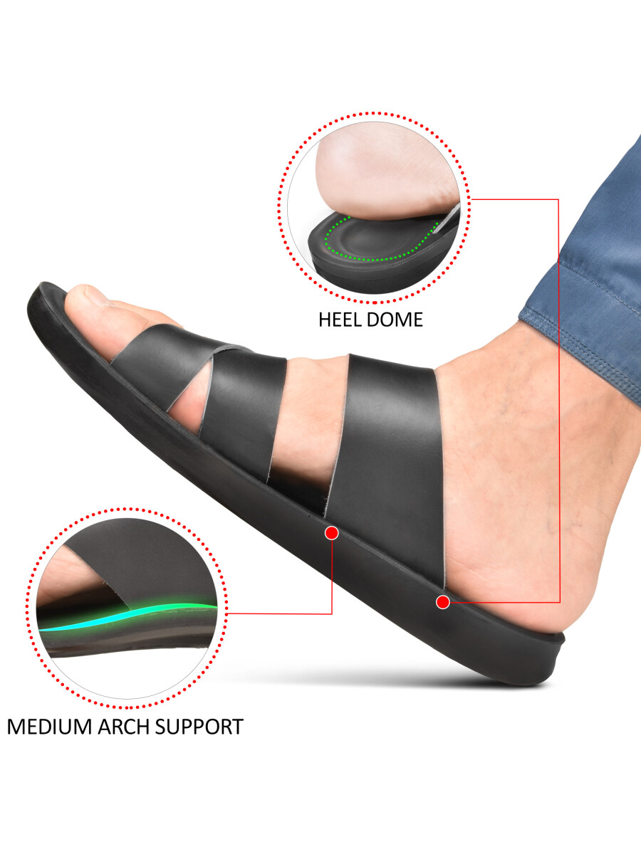 Buy Aerothotic Pakistan Black Men’s Fashion Arch Support Slide Sandals ...