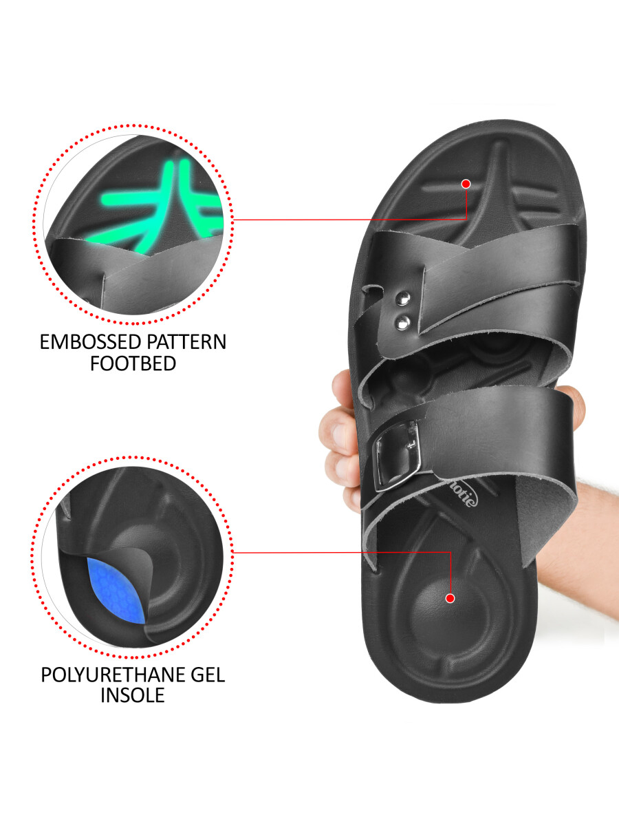 Buy Aerothotic Pakistan Black Men’s Fashion Arch Support Slide Sandals ...