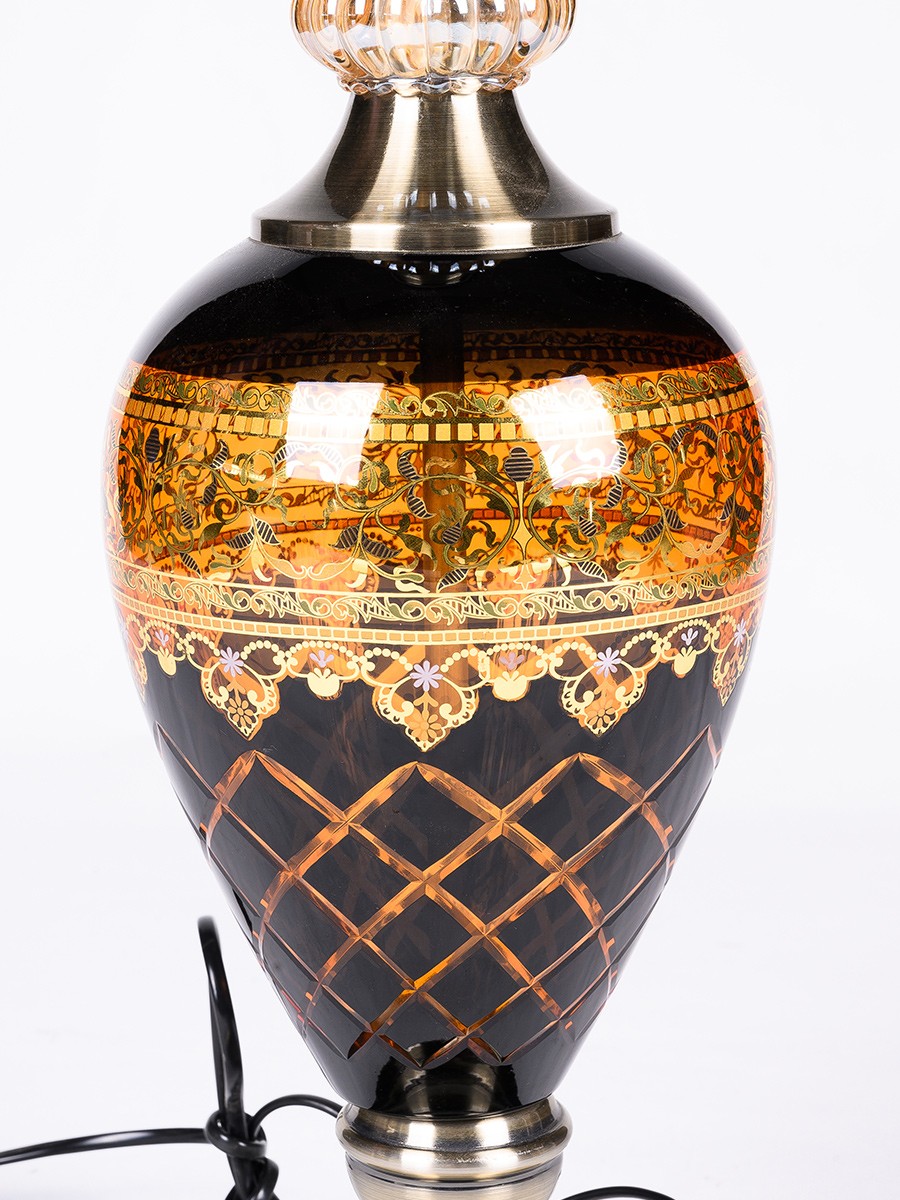 Buy Qasr-e-Fanoos Fuscous Textured Gray Table Lamp FTGTL-009 - Lalaland.pk